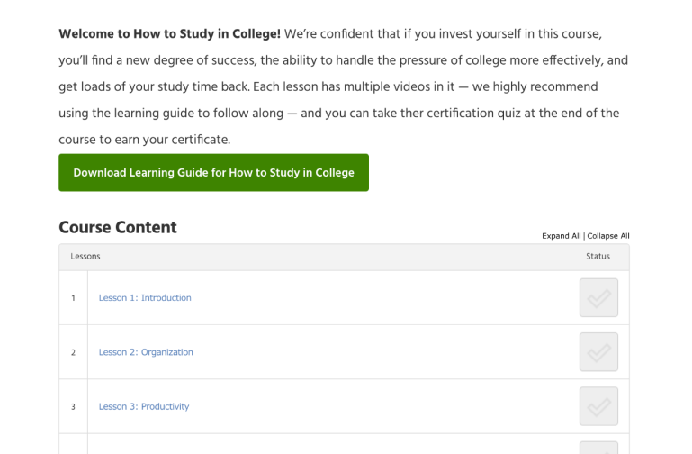 Study Right: Online Courses to Build Academic Confidence